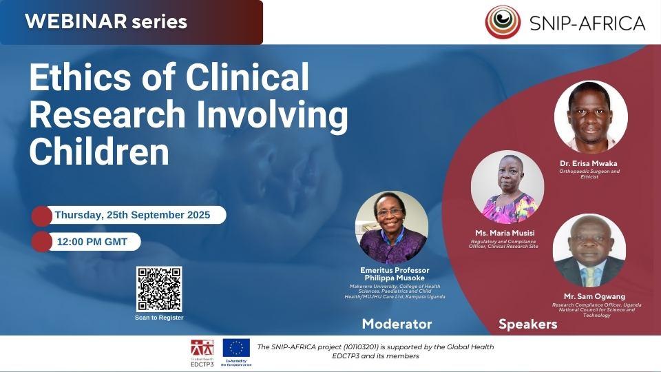 Registrations are open for SNIP-AFRICA's webinar: Ethics of clinical ...